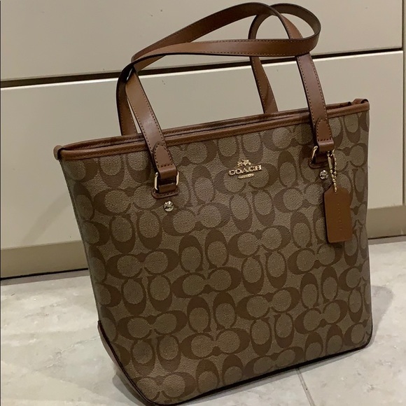 Coach | Bags | Coach Signature Zip Top Tote | Poshmark